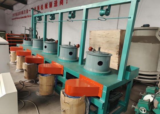Motor 15kw 6.5mm Steel Wire Drawing Machine 5 Drums Pulley Type